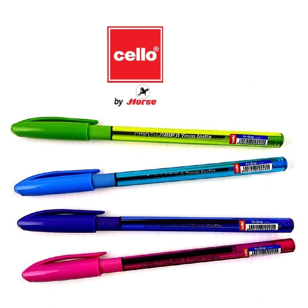 CELLO เซลโล ปากกาลูกลื่นฝา 0.7 mm. รุ่น Tri-Grip คละสี จำนวน 1X3 ด้าม/แพ็ค
